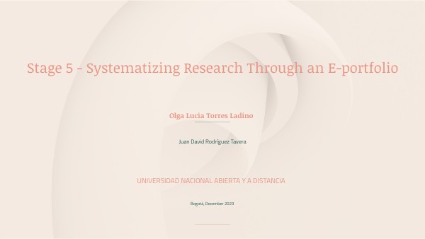 Stage 5 - Systematizing Research Through an E-portfolio | Genially