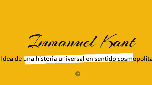 Kant - Idea de una historia universal