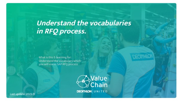 [E-learning] Understand the vocabularies in RFQ process | Genially