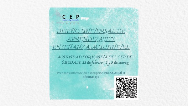ACTIVIDAD FORMATIVA CEP ÚBEDA DISEÑO UNIVERSAL DE APRENDIZAJE
