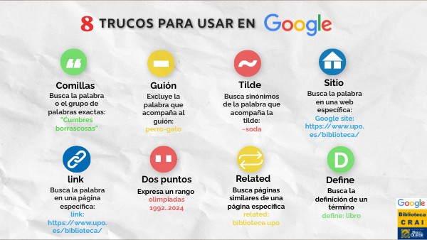 8 trucos para usar en google | Genially