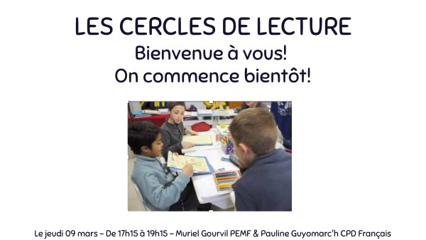 Formation du 09/03 - Cercle de lecture