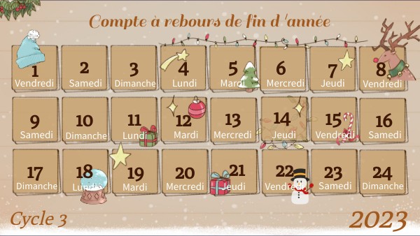 Compte à rebours de fin d'année - français