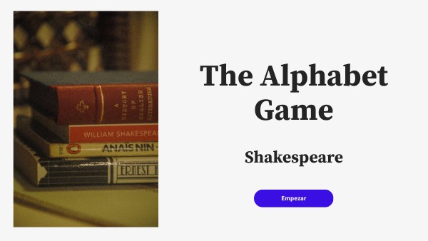 Shakespeare Alphabet Game | Genially