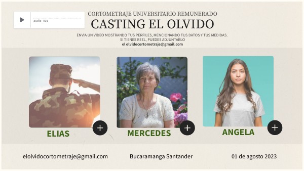 CASTING EL OLVIDO | Genially
