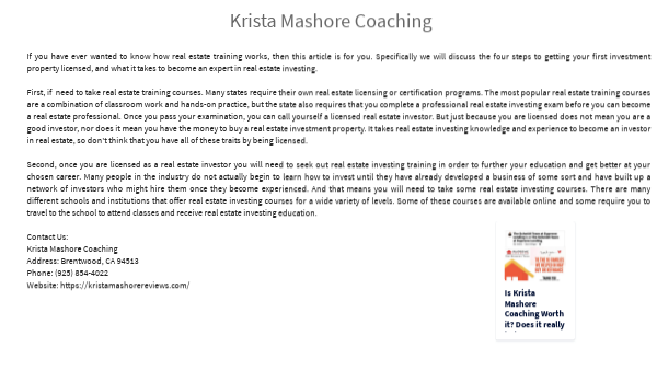 Krista Mashore Coaching | Genially