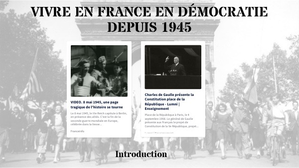 Vivre en France depuis 1945 | Genially