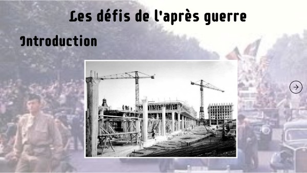 Les défis de l'Après Guerre en France | Genially
