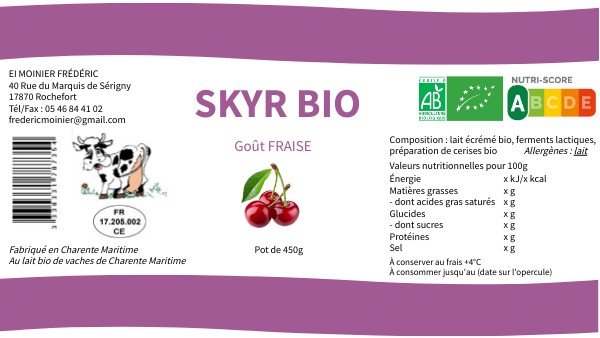 Etiquette Skyr cerise