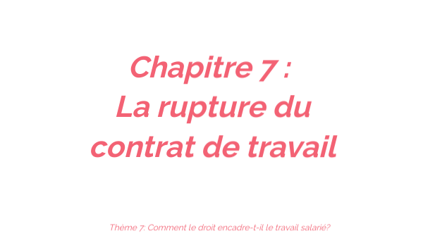 Chapitre 7: La rupture du contrat de travail | Genially