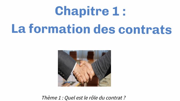 Chapitre 1: La formation des contrats | Genially