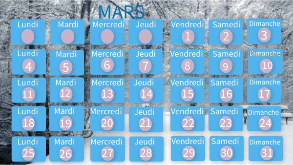 Ephéméride mars 2024 | Genially
