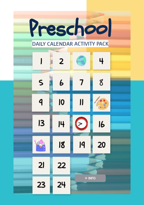 Preschool Advent Calendar Activity Pack