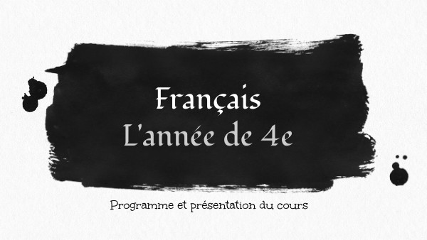 Programme et présentation du cours 4e - Saint-Loup | Genially