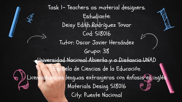Task 1- Teachers as material designers | Genially