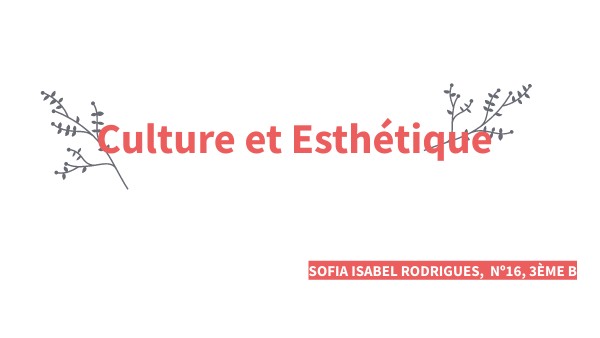 Culture et Esthétique