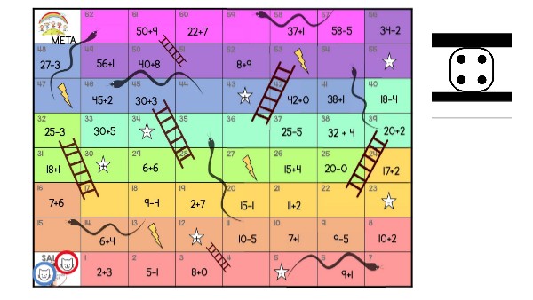 ESCALERAS Y SERPIENTES CON SUMAS Y RESTAS | Genially