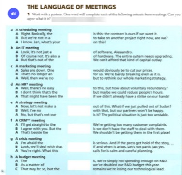 the language of meetings