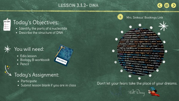 Biology B Opening Slides