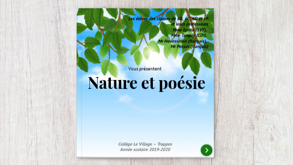 Nature et poésie 2019-2020 | Genially