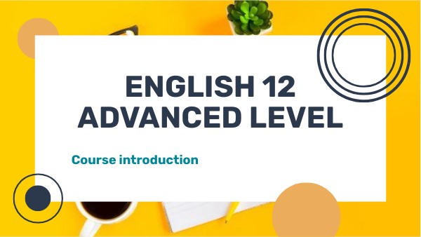 English 12 - Course introduction