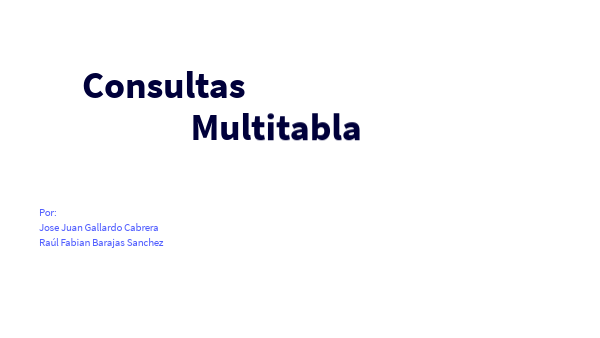 Consultas Multitabla