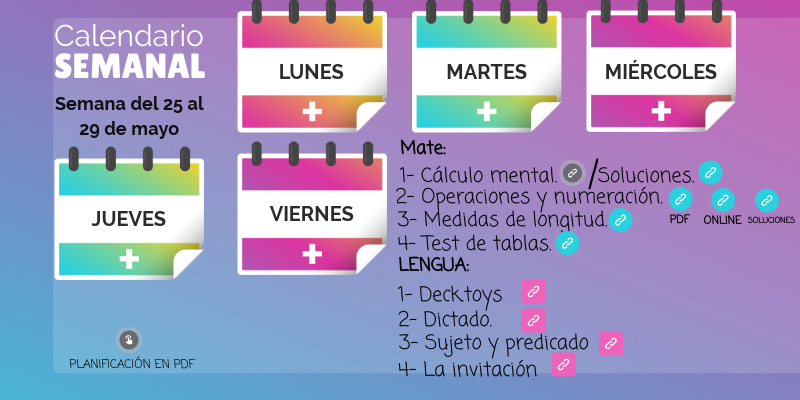 Programación semanal del 25 al 28 de mayo | Genially
