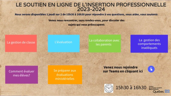 Les rendez-vous de l'insertion professionnelle | Genially