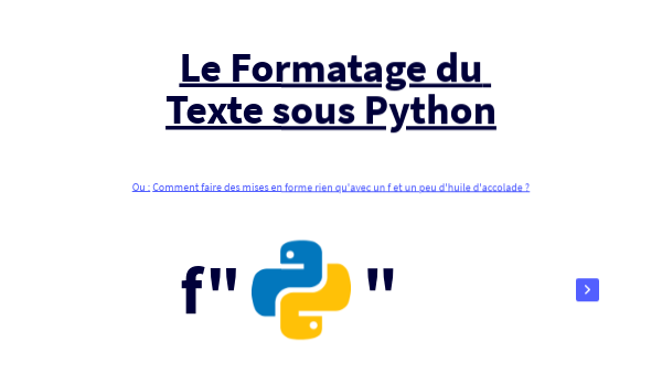 Formatage Python
