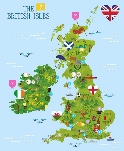 Interactive map British Isles | Genially