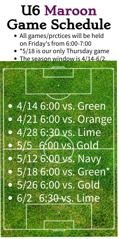 Spring 2023 Soccer Schedule