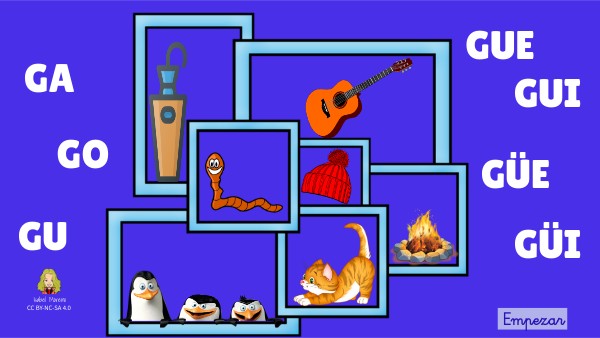 Ga, go, gu, gue, gui güe, güi