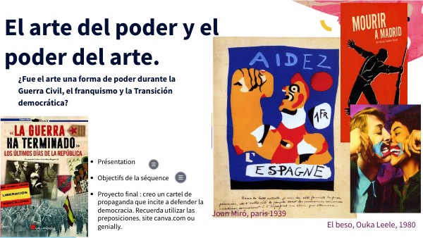Arte del poder y poder del arte: Guerra Civil, franquismo y Transición | Genially