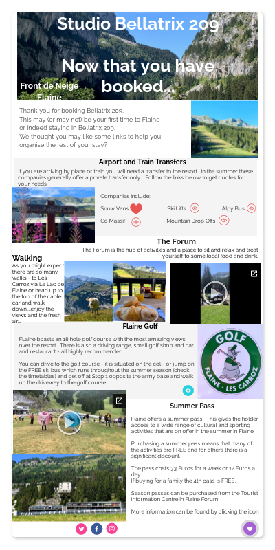 Post Booking Info Summer