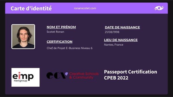 Passeport certification Ronan Scotet