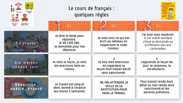 le cours de français | Genially