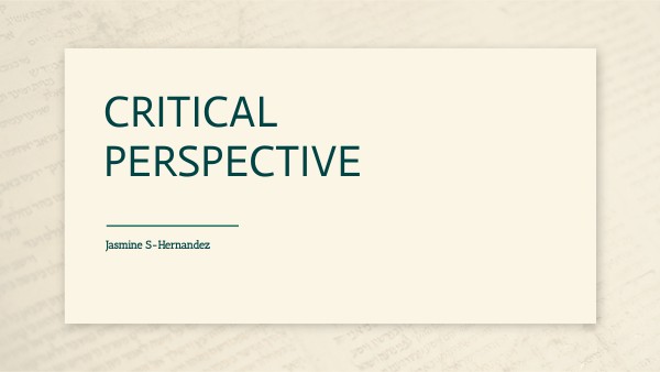 CRITICAL PERSPECTIVE | Genially