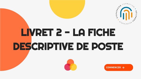 LA FICHE DESCRIPTIVE DE POSTE