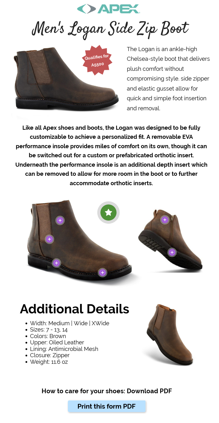 Apex Men's Logan Side Zip Boot | All For Legs