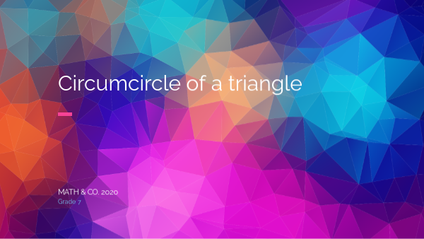 Circumcircle of a triangle - MATH & CO. 2020 - Grade 7 - English
