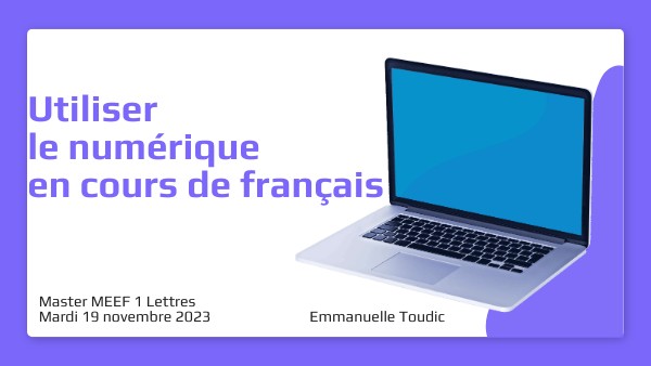Utiliser le numérique Master MEEF1 - 2023 | Genially