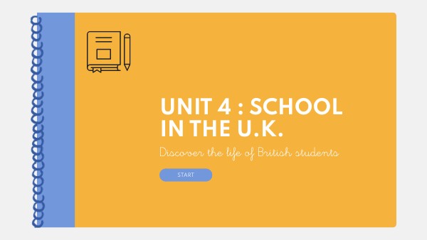 Unit 4 : School in the UK | Genially