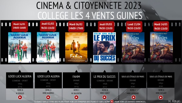 Cinéma & citoyenneté 2023 - Collège Les 4 vents | Genially