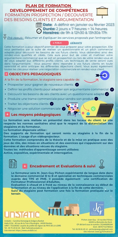 UNSTATIC - Plan de formation | Genially