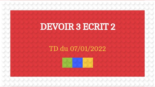 Ecrit 2 Devoir 3