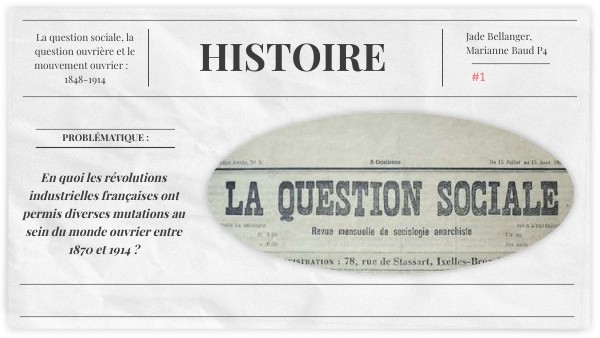 Question sociale exposé Histoire
