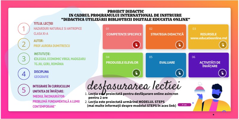 PROIECT DE LECȚIE-HAZARDURI NATURALE ȘI ANTROPICE | Genially