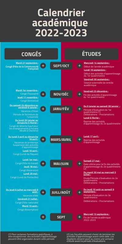calendrier académique 2022-2023 | Genially