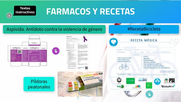 Fármacos y recetas. Textos instructivos | Genially
