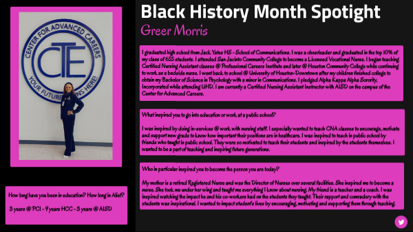 Black History Month Spotlight Greer Morris | Genially
